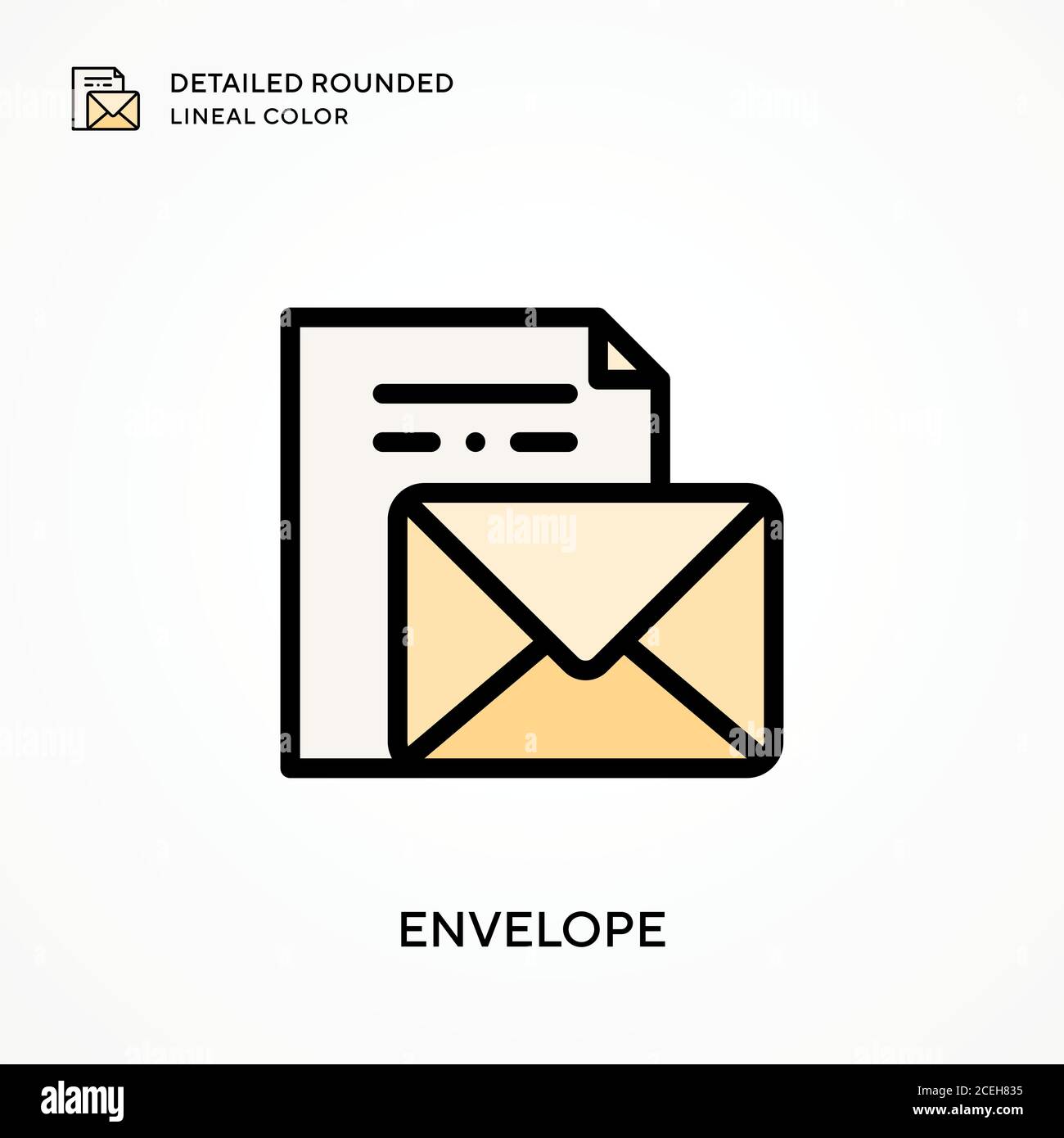 Envelope detailed rounded lineal color. Modern vector illustration concepts. Easy to edit and ...