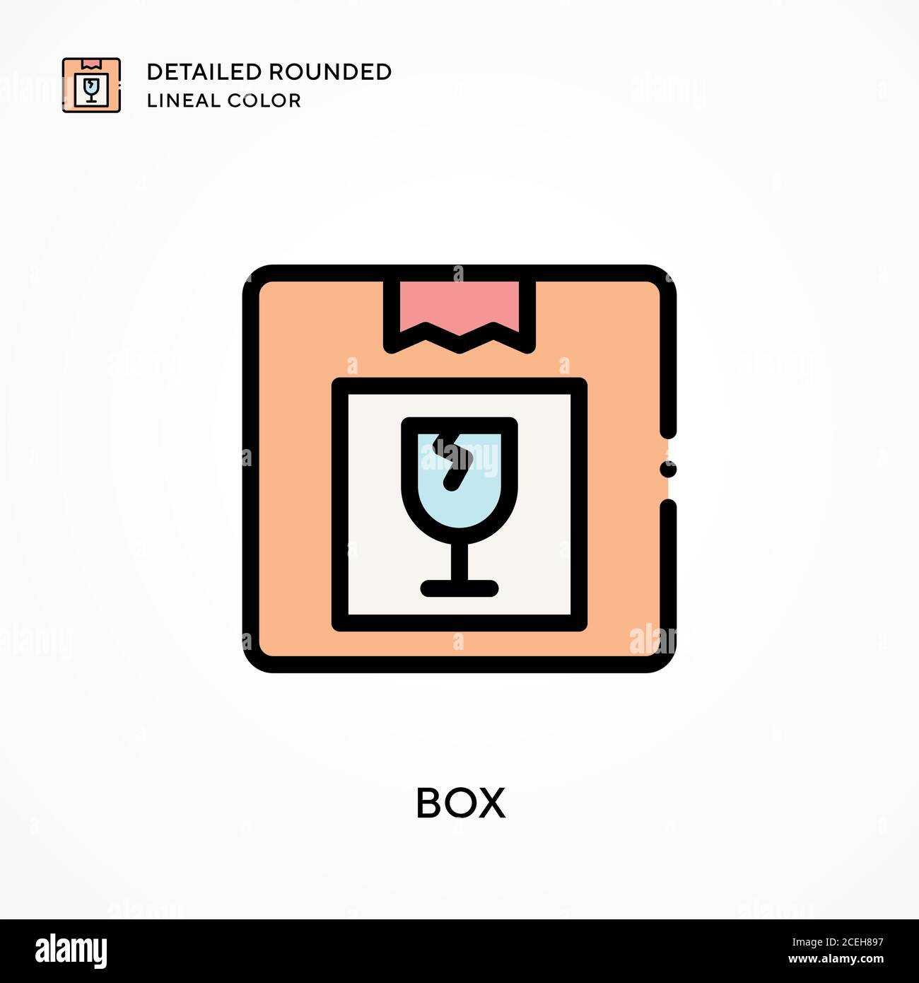 Box detailed rounded lineal color. Modern vector illustration concepts ...