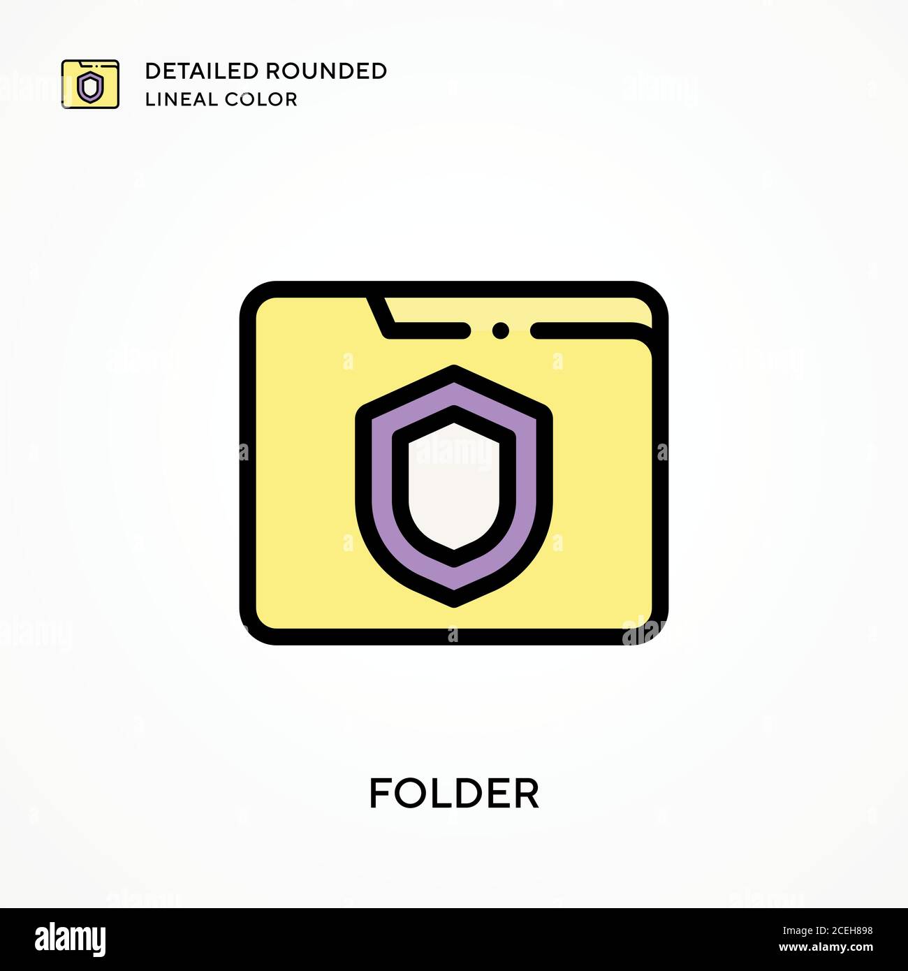 Folder detailed rounded lineal color. Modern vector illustration ...
