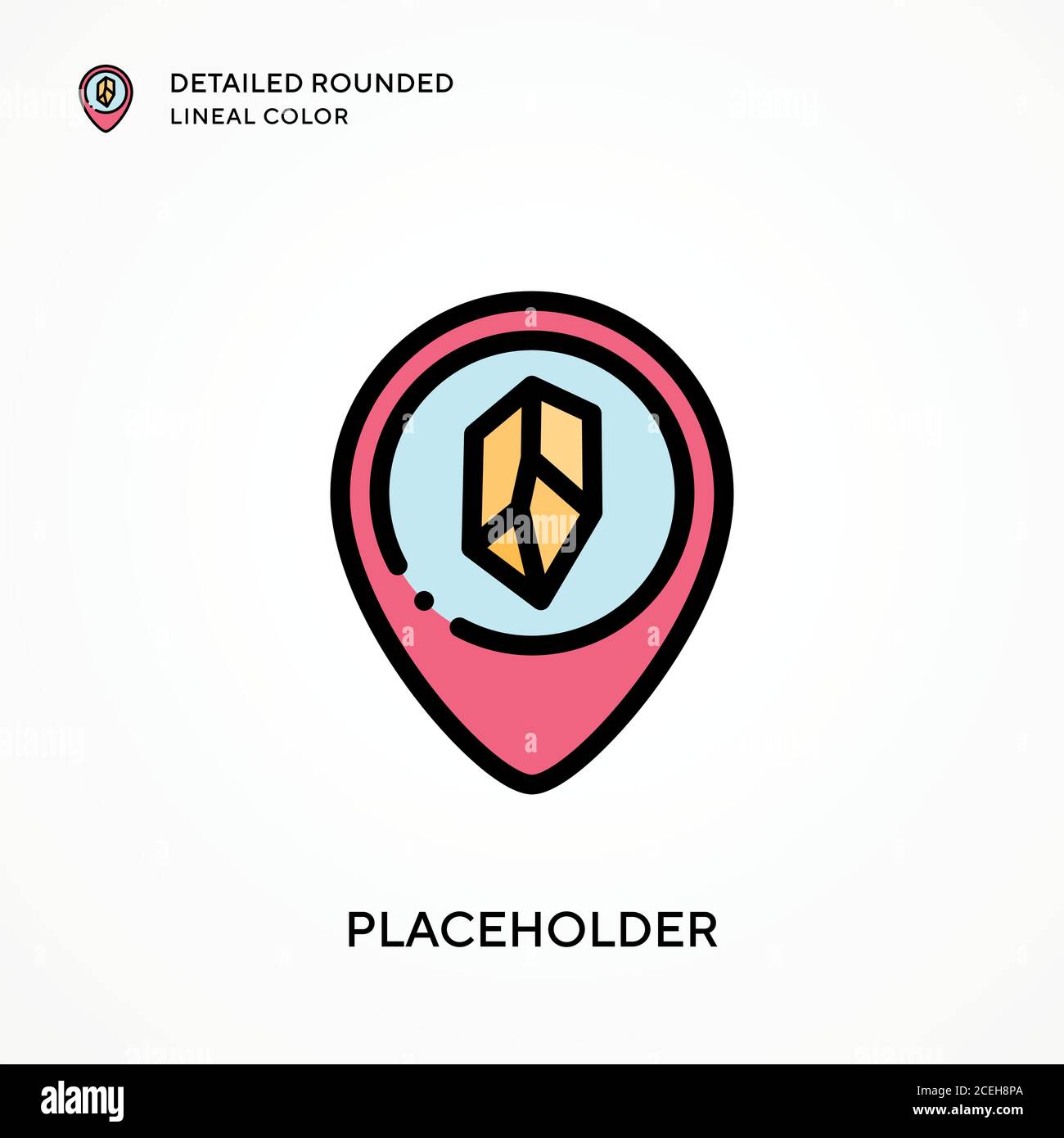 Placeholder detailed rounded lineal color. Modern vector illustration ...