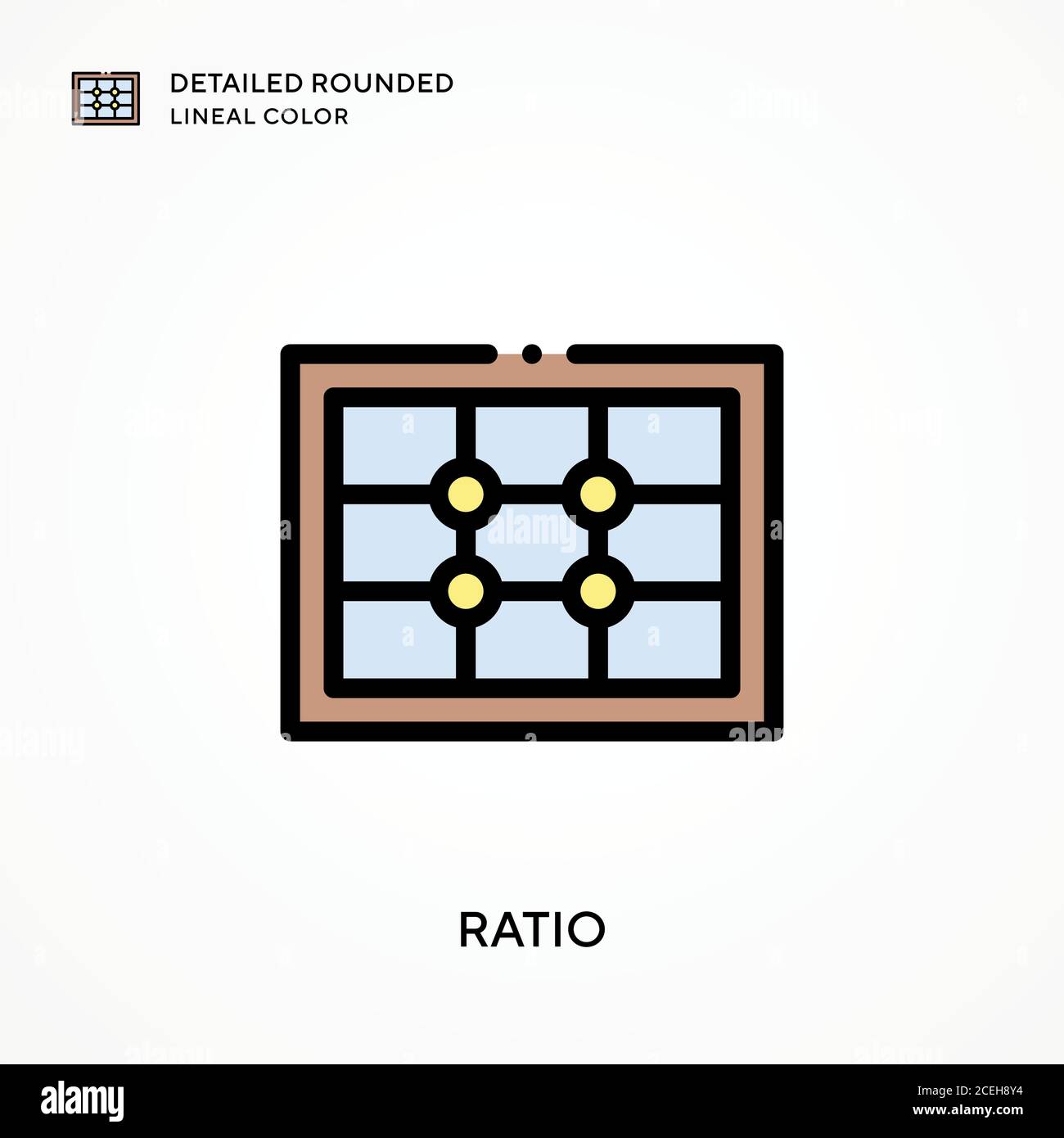 Ratio detailed rounded lineal color. Modern vector illustration ...