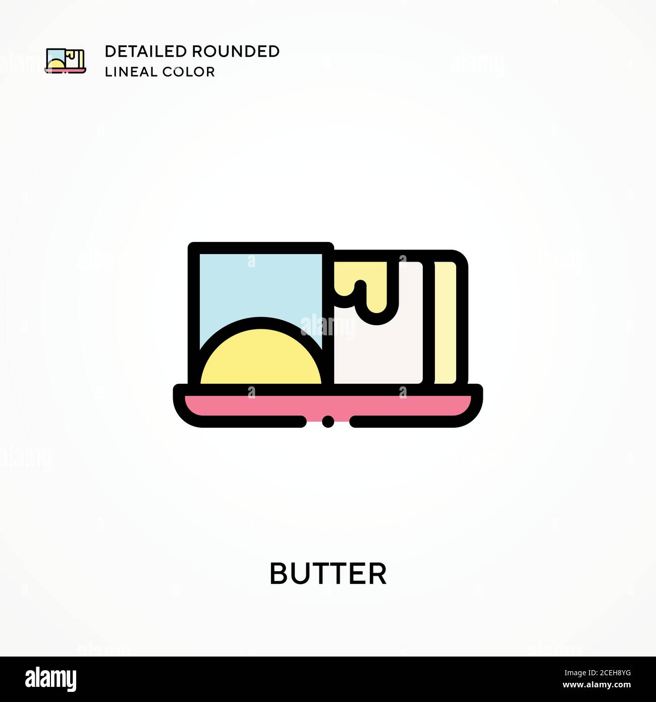 Butter detailed rounded lineal color. Modern vector illustration ...