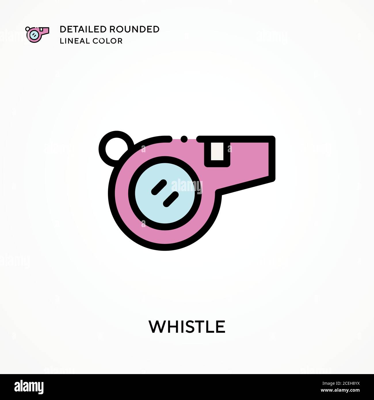 Whistle detailed rounded lineal color. Modern vector illustration ...