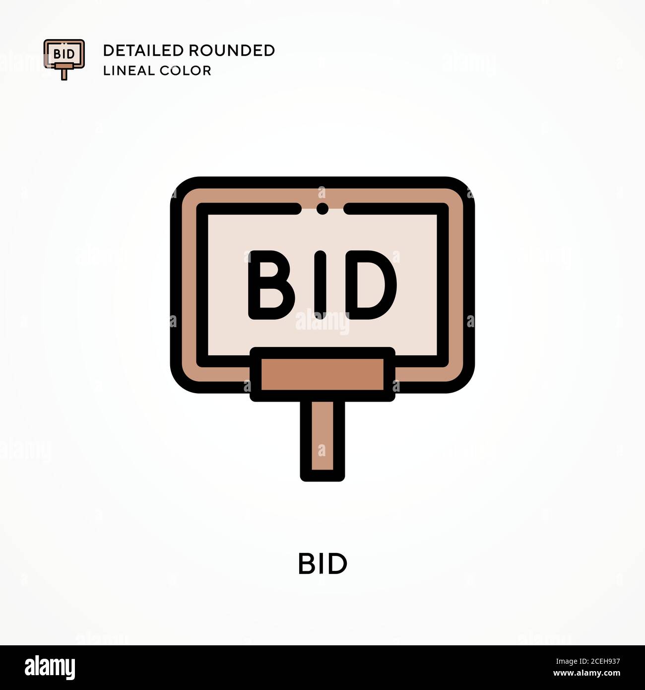 Bid detailed rounded lineal color. Modern vector illustration concepts ...