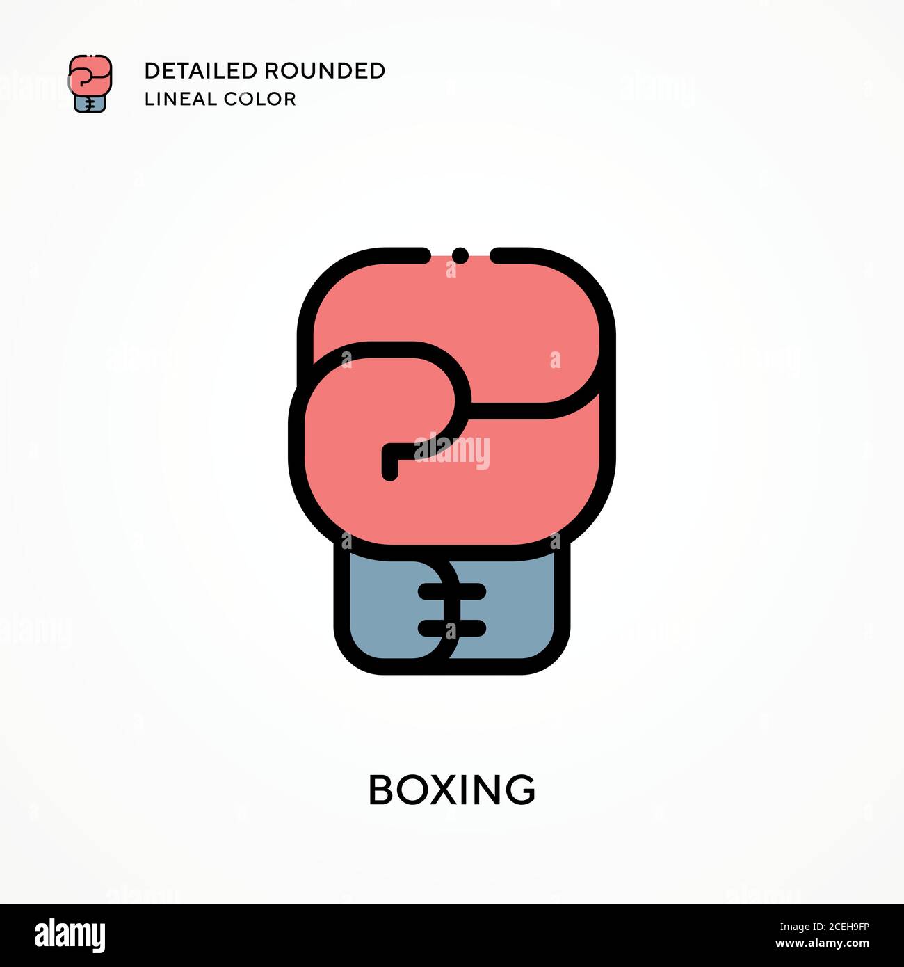 Boxing detailed rounded lineal color. Modern vector illustration ... Boxing detailed rounded lineal color. Modern vector illustration ...