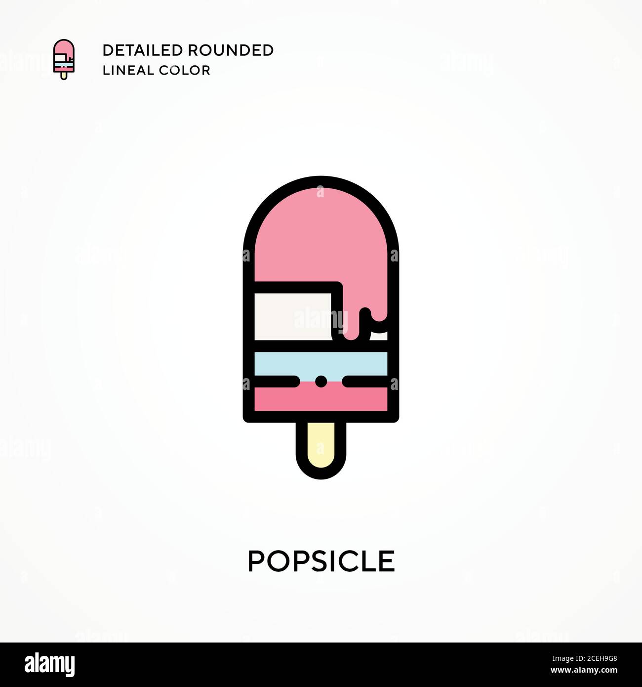 Popsicle detailed rounded lineal color. Modern vector illustration concepts. Easy to edit and ...