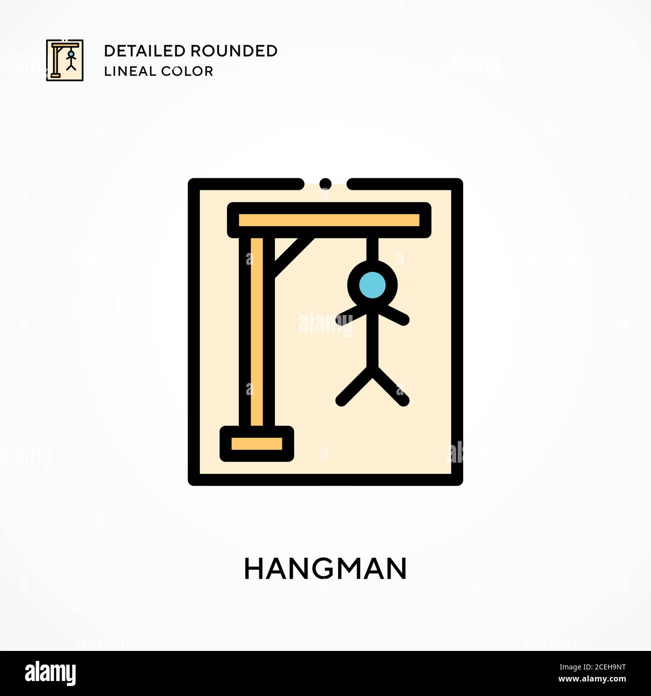 Hangman detailed rounded lineal color. Modern vector illustration ...