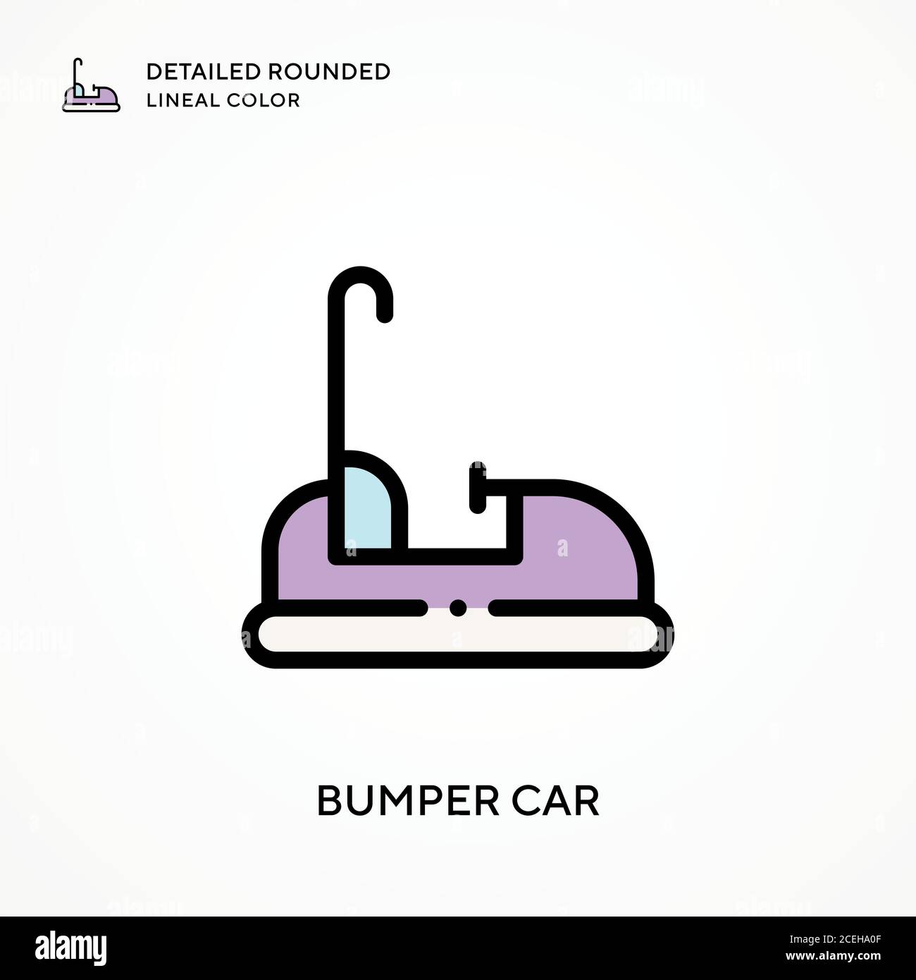 Bumper car detailed rounded lineal color. Modern vector illustration ...
