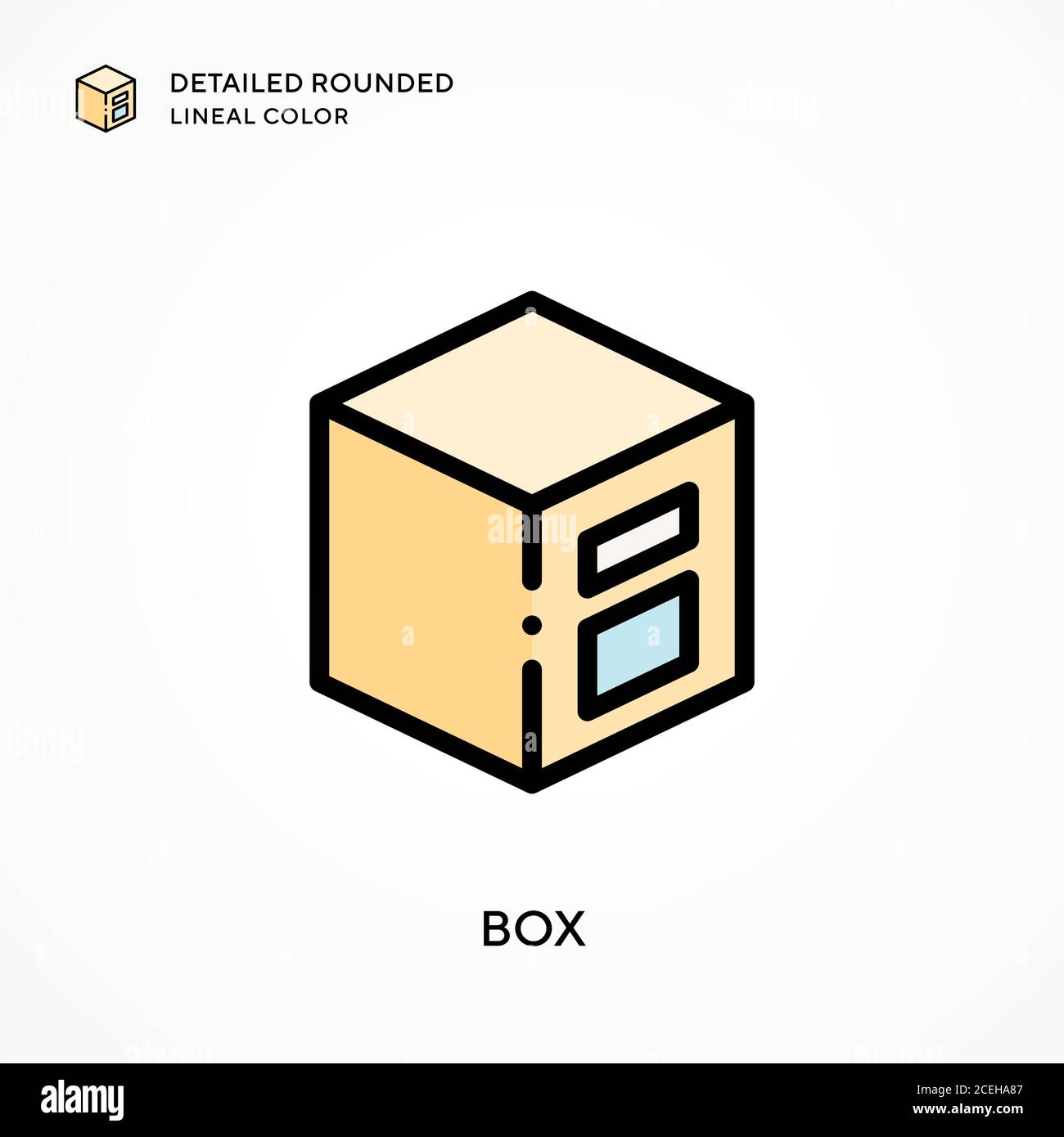 Box detailed rounded lineal color. Modern vector illustration concepts ...