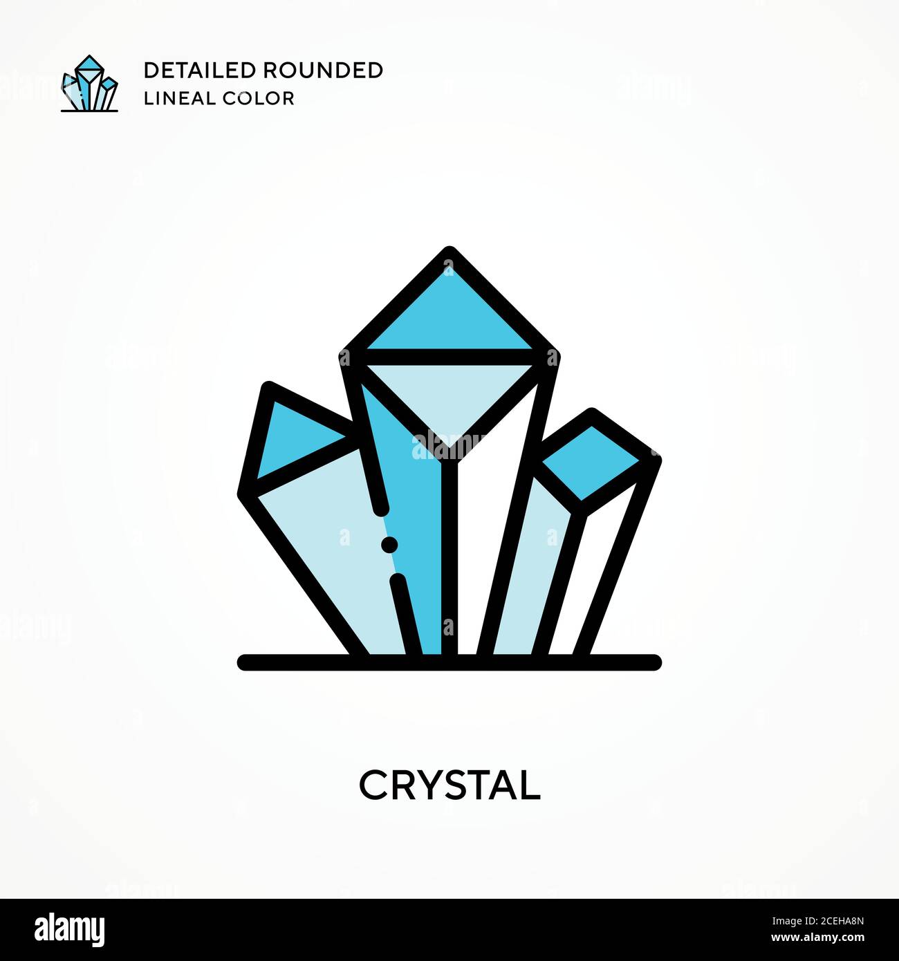 Crystal detailed rounded lineal color. Modern vector illustration ...