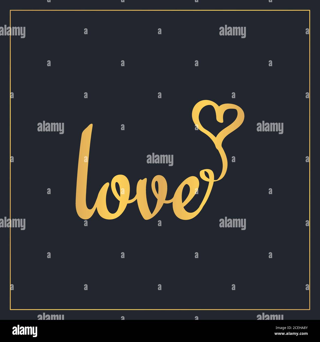 Gold lettering Love and heart shape design template Stock Vector Image ...