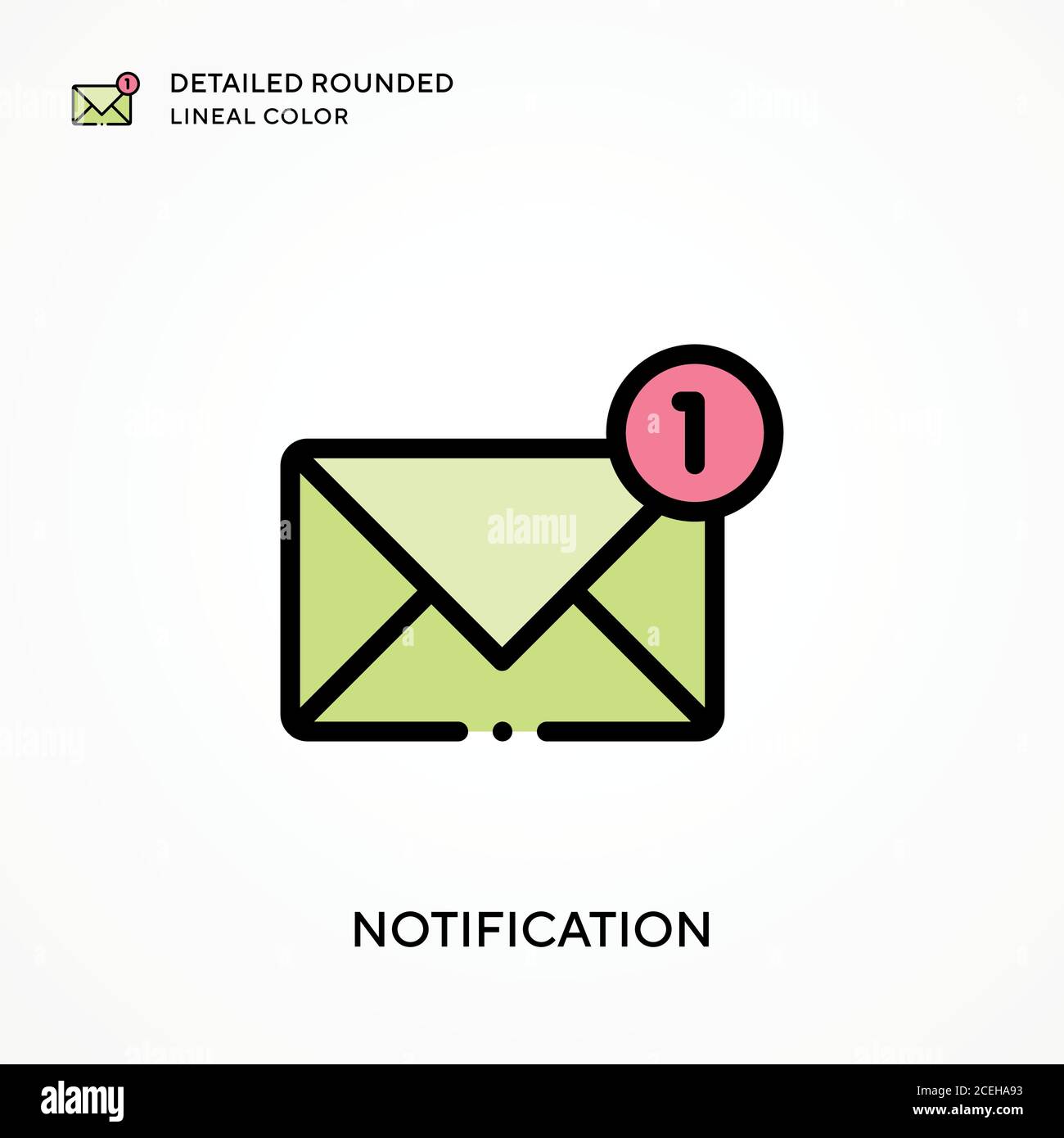 Notification detailed rounded lineal color. Modern vector illustration ...