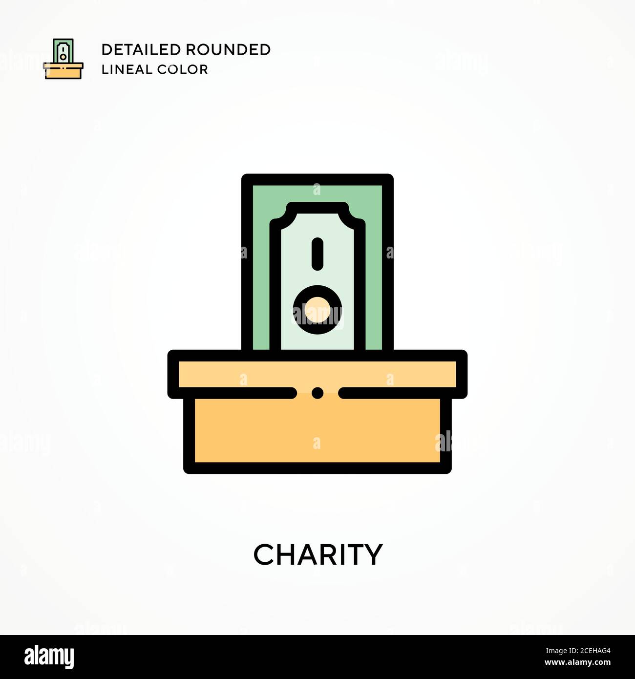 Charity detailed rounded lineal color. Modern vector illustration ...
