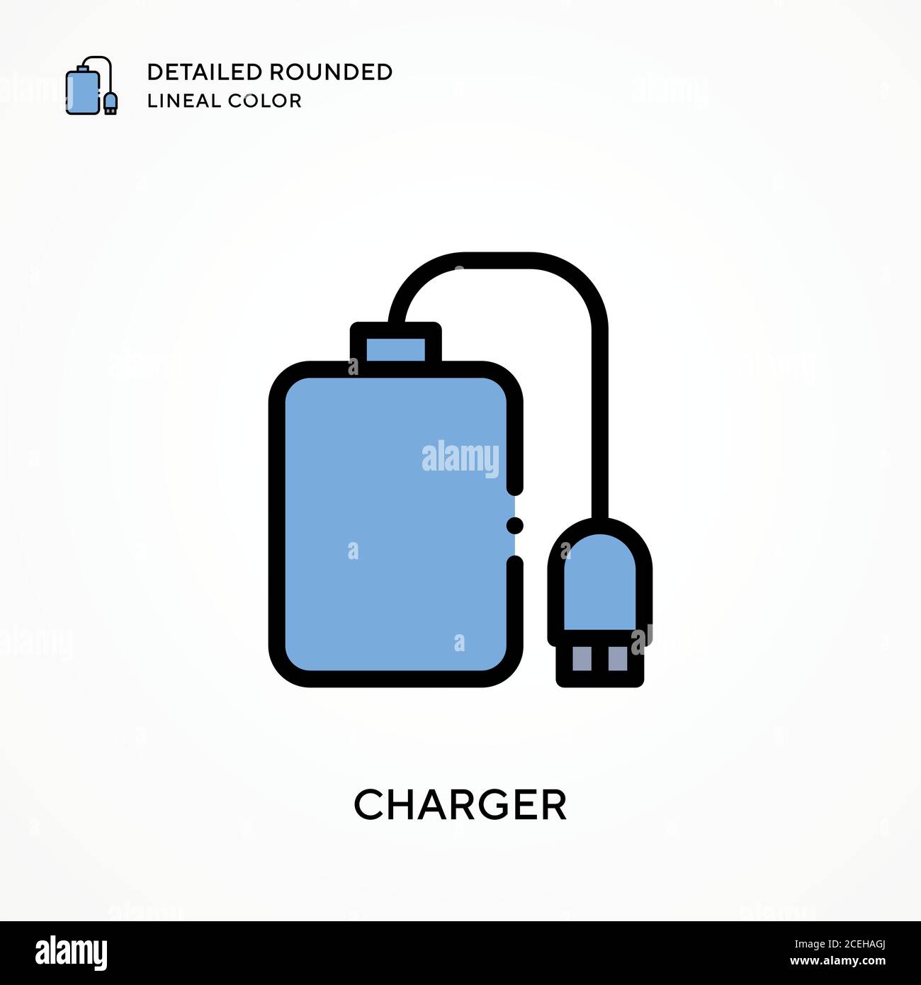 Charger detailed rounded lineal color. Modern vector illustration concepts. Easy to edit and ...