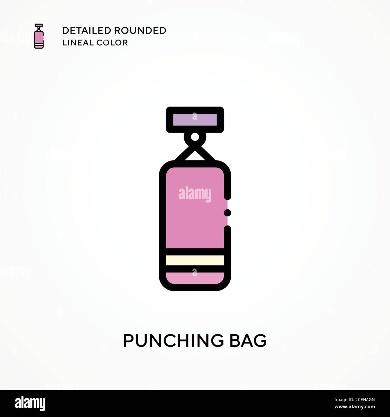Punching bag detailed rounded lineal color. Modern vector illustration ...