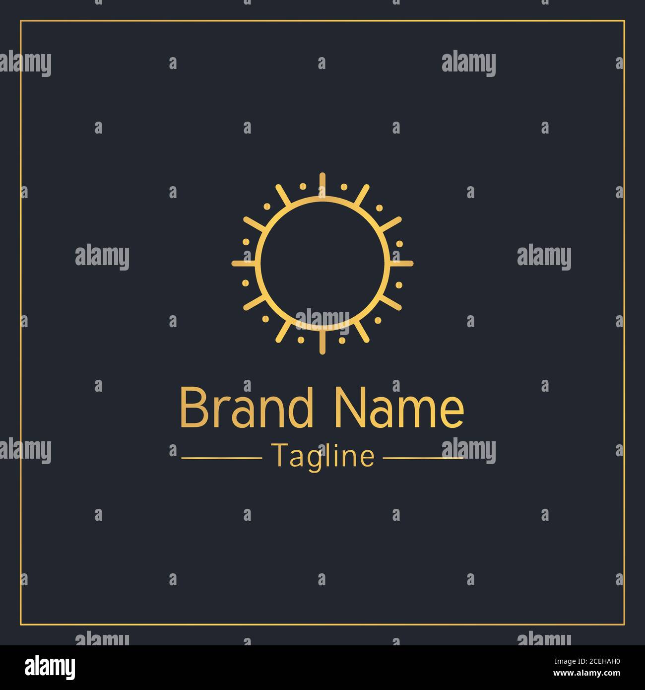 Sun golden outline logo design template Stock Vector Image & Art - Alamy
