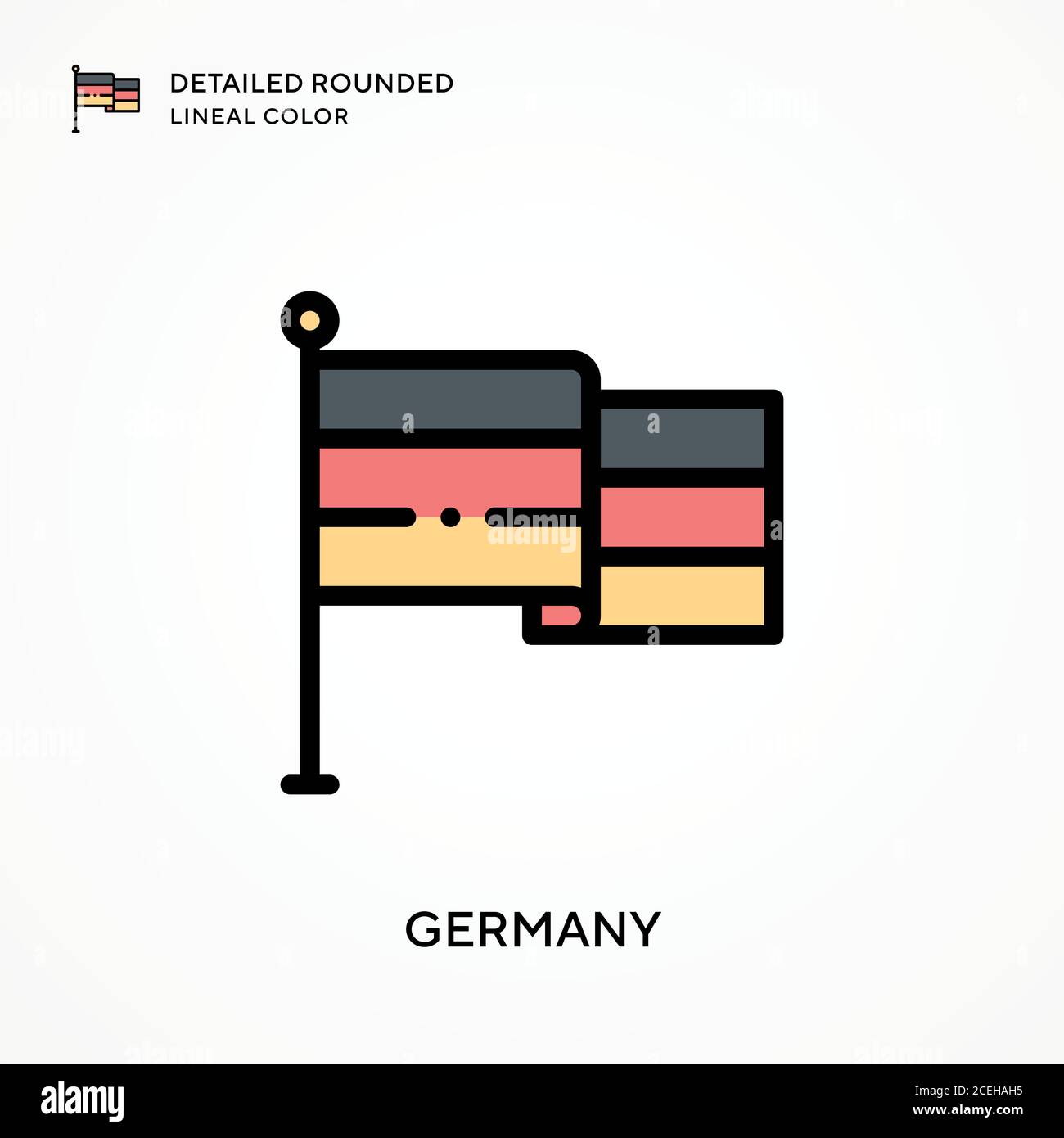 Germany detailed rounded lineal color. Modern vector illustration ...