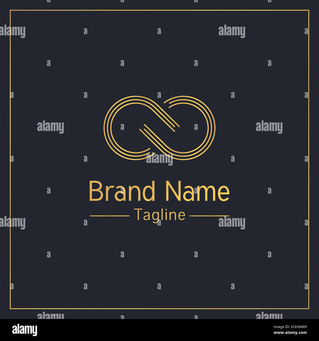 Infinity sign golden elegant logo design template Stock Vector Image ...