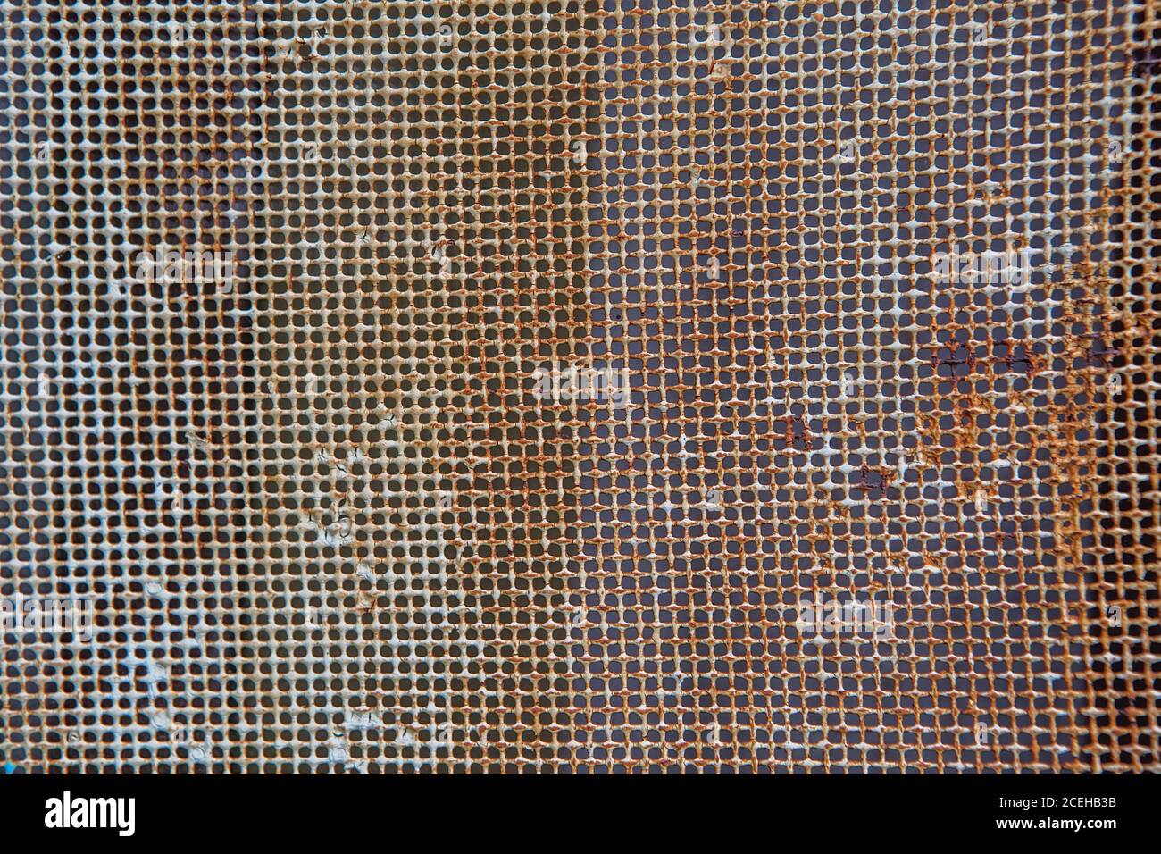 Old rusty mesh in blurring. Colorful pattern. Metal rusty fences Stock ...