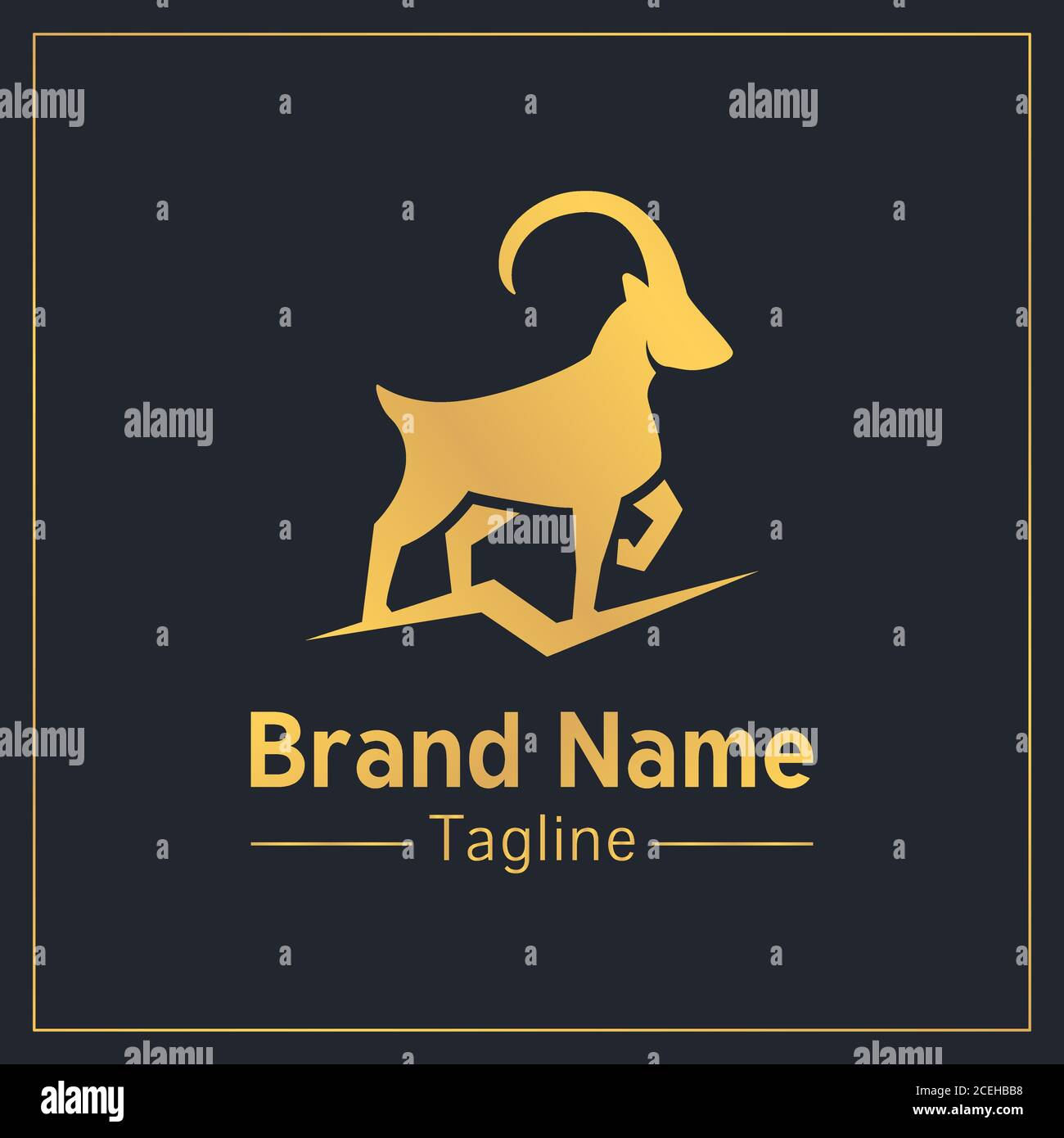Ibex golden masculine logo design template Stock Vector Image & Art - Alamy