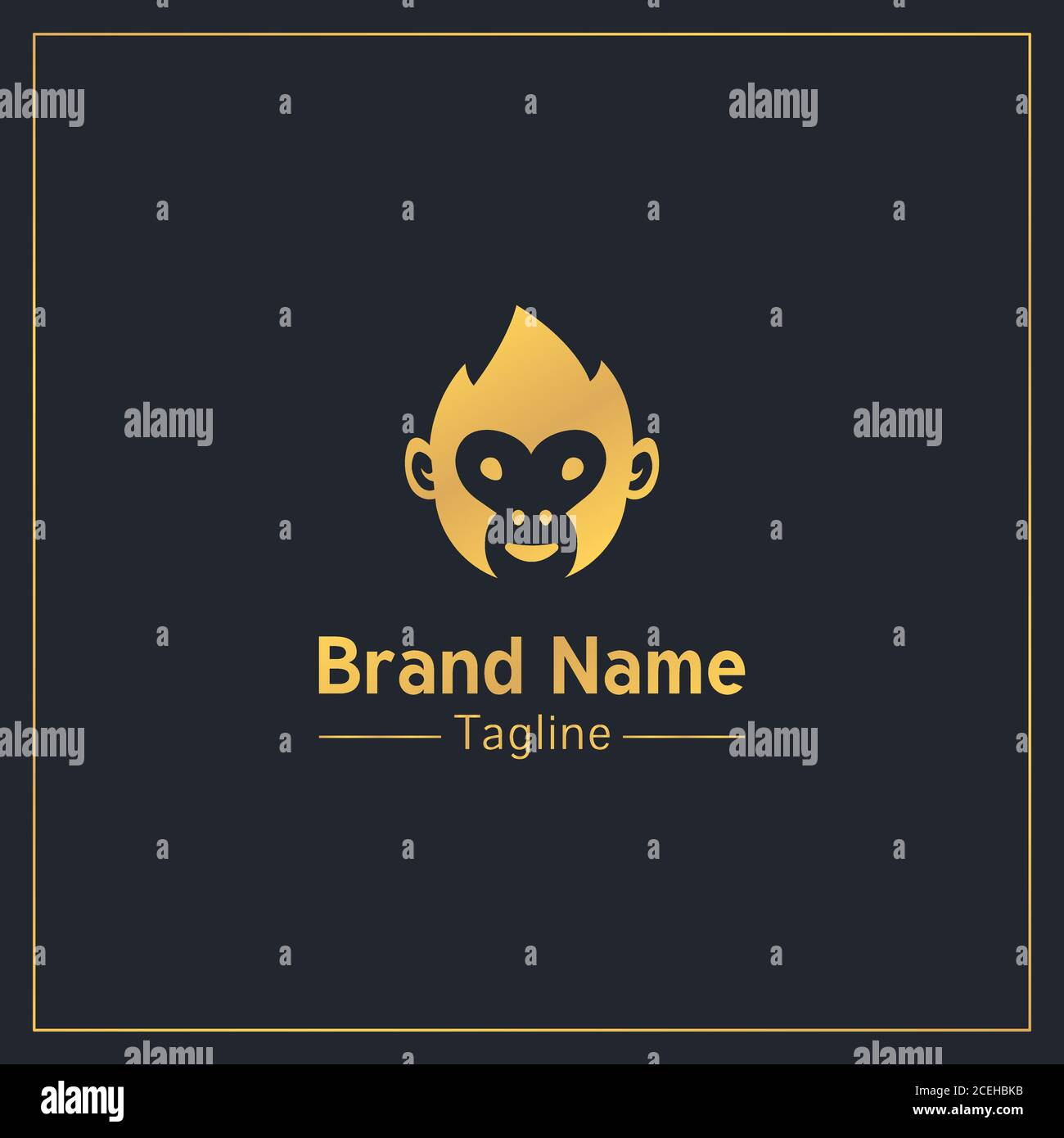 Gold monkey head Stock Vector Images - Alamy