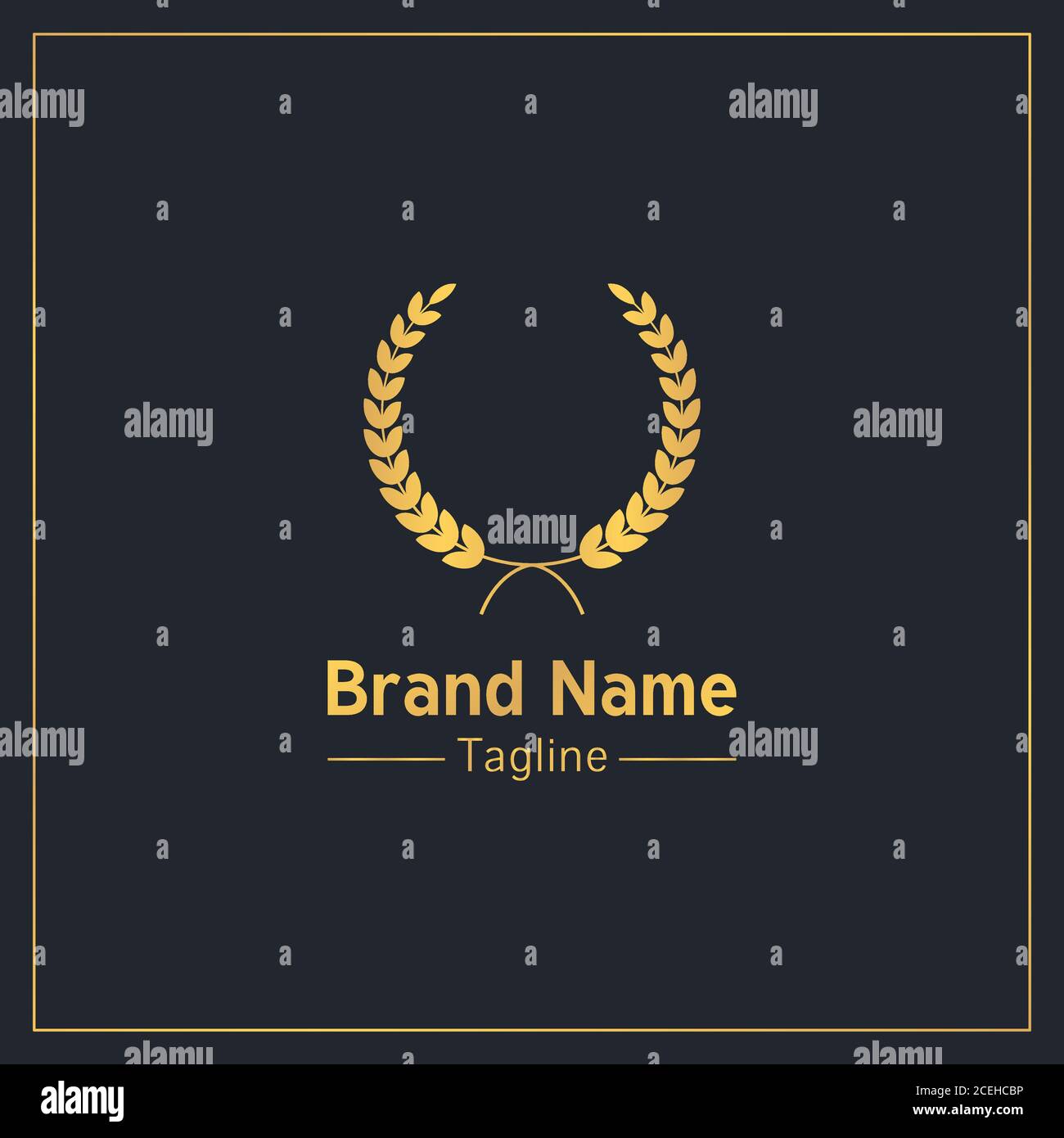 Laurel wreath brand logo hi-res stock photography and images - Alamy