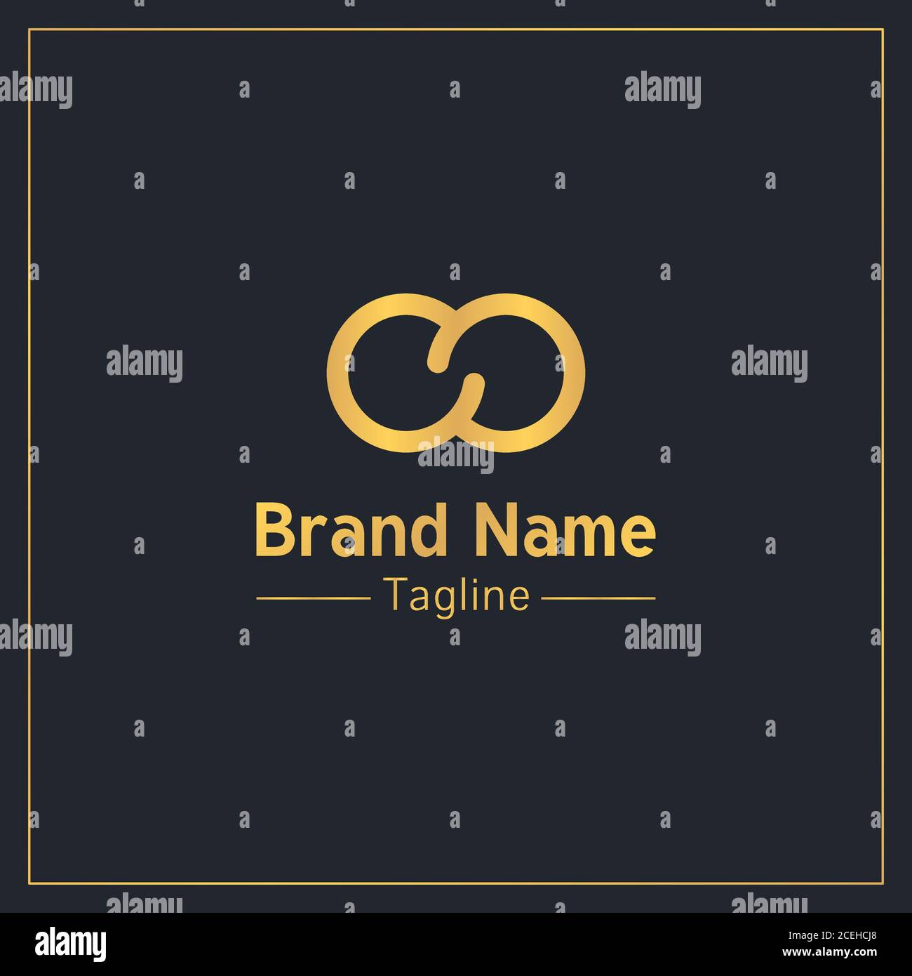 Infinity sign golden modern logo design template Stock Vector Image ...