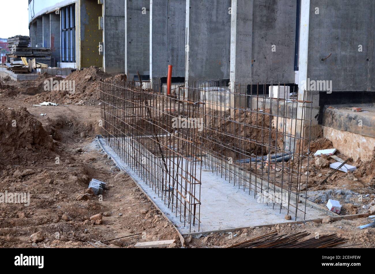 Сonstruction of reinforcement for formwork on the foundation for the ...