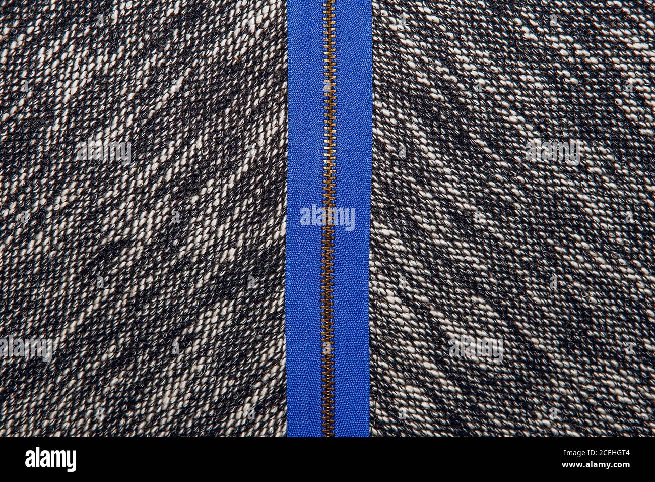 Grey tweed like texture, gray wool pattern with blue zipper, textured ...