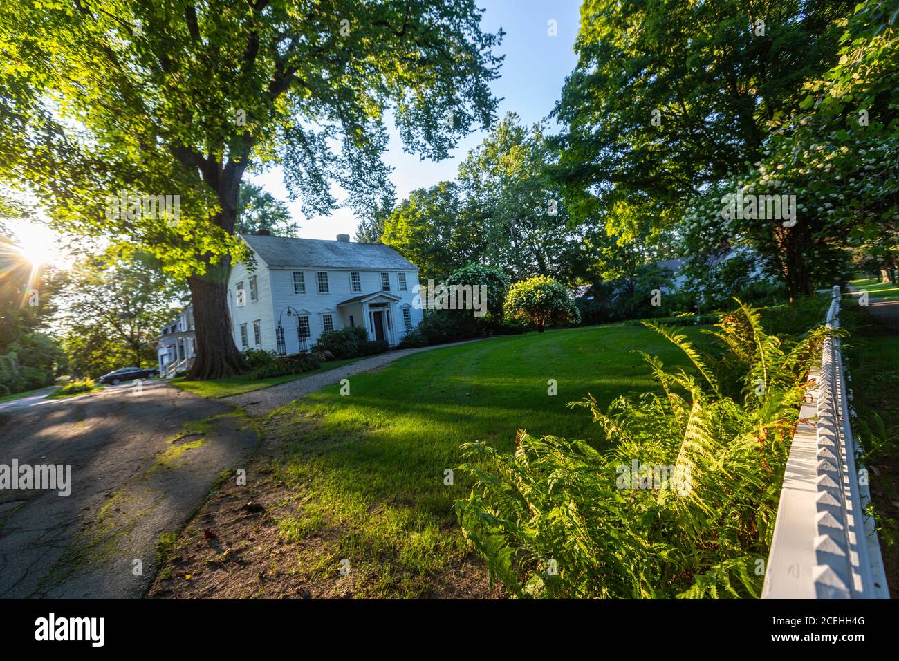 Wooden houses in Historic Deerfield, Deerfield, Massachusetts, USA ...
