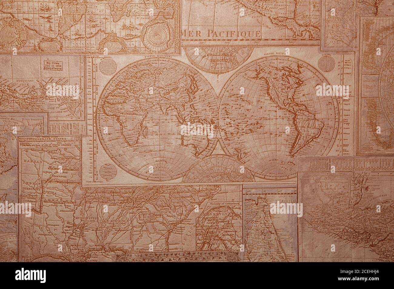 Old Topographical Map (Expedition background). Travel and nautical ...