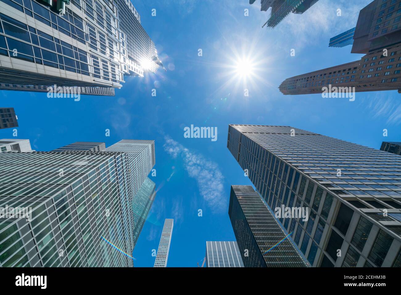Rows of Midtown Manhattan high-rise buildings stand along the Park ...