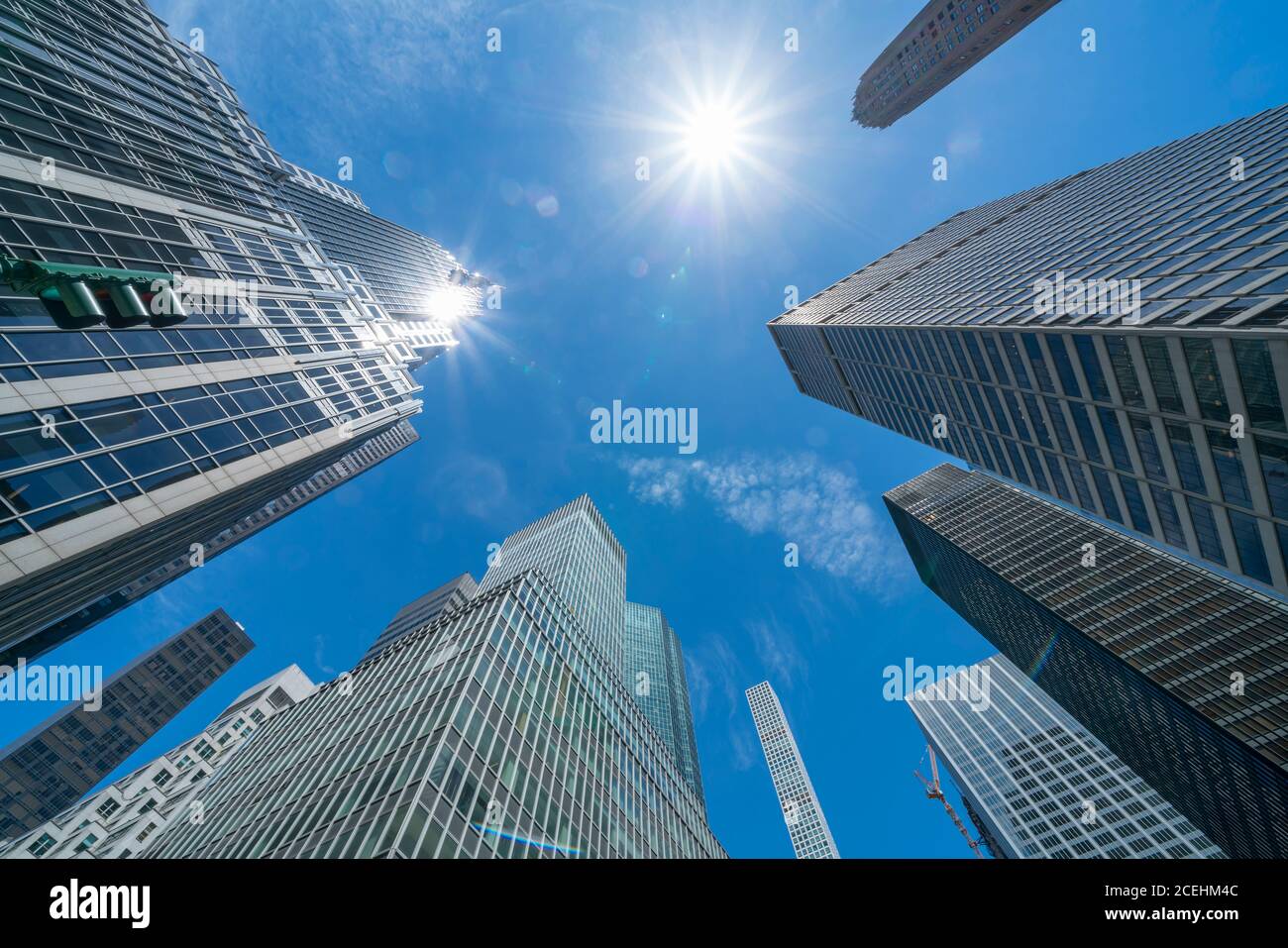 Rows of Midtown Manhattan high-rise buildings stand along the Park ...