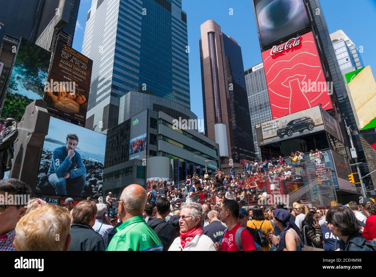 A crowd of people in the Times Square at Manhattan New York City Stock ...