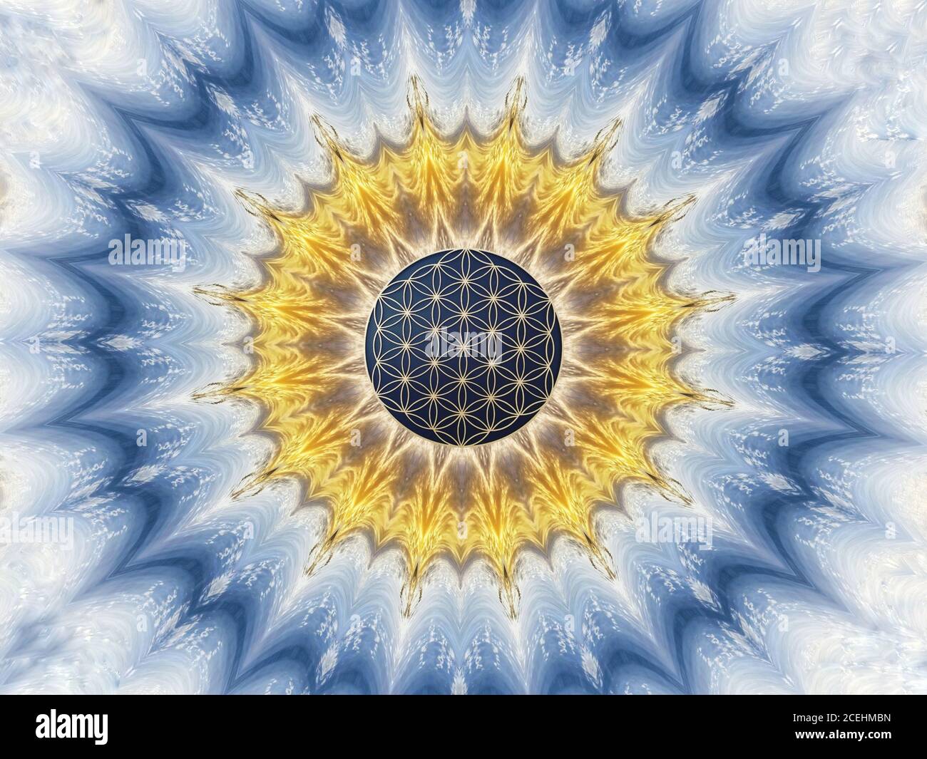 Spiritual background for meditation with sri yantra in color mandala ...