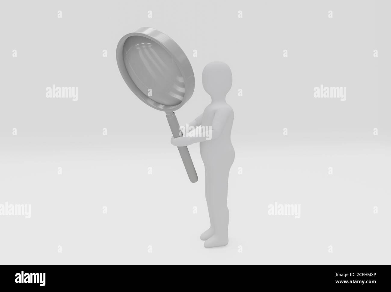 3d character magnifying glass hi-res stock photography and images - Alamy
