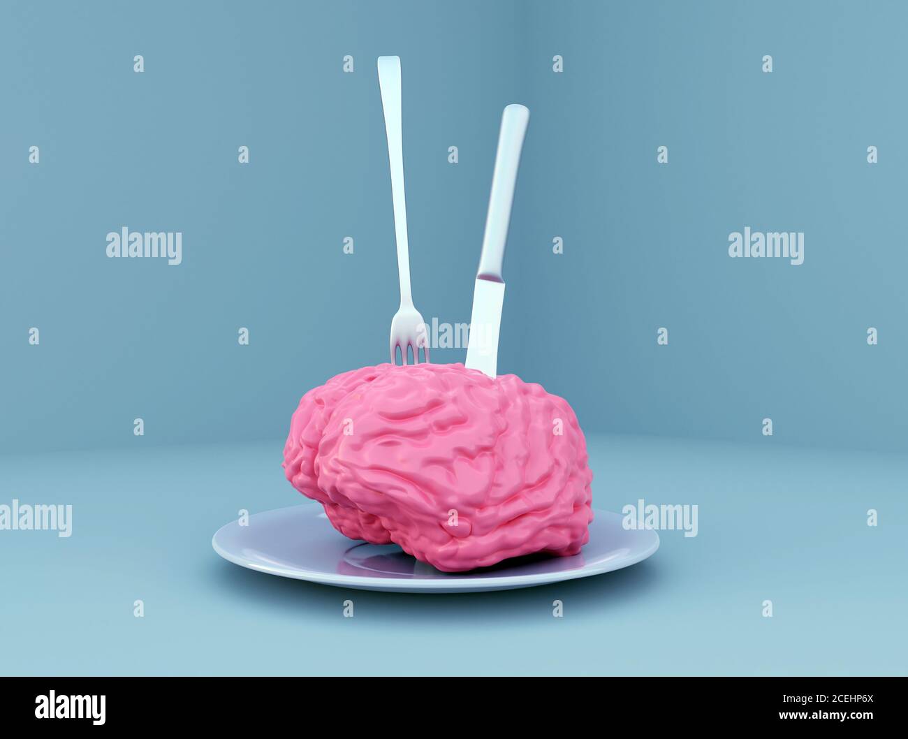 Human brain on a dinner plate hi-res stock photography and images - Alamy