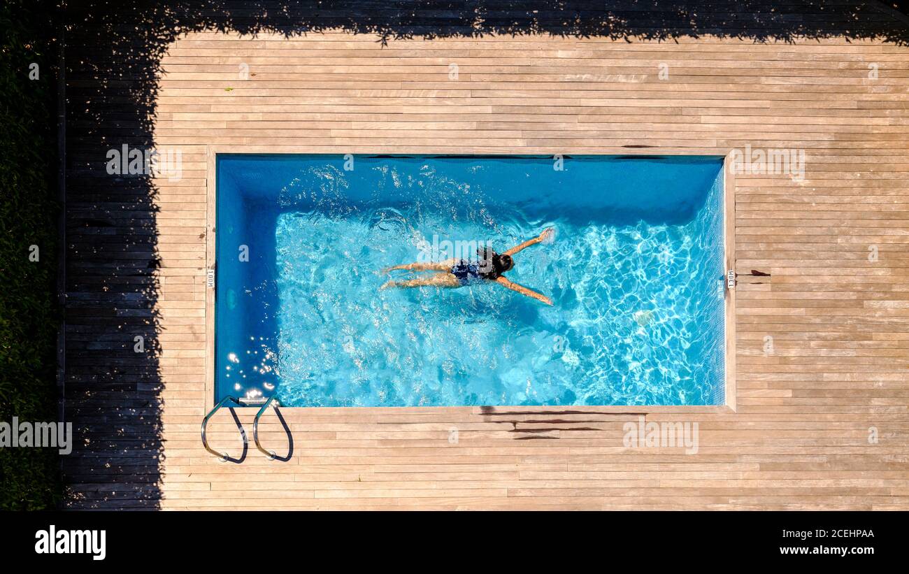 Drone Shot Of Swimming Pool High Resolution Stock Photography and ...