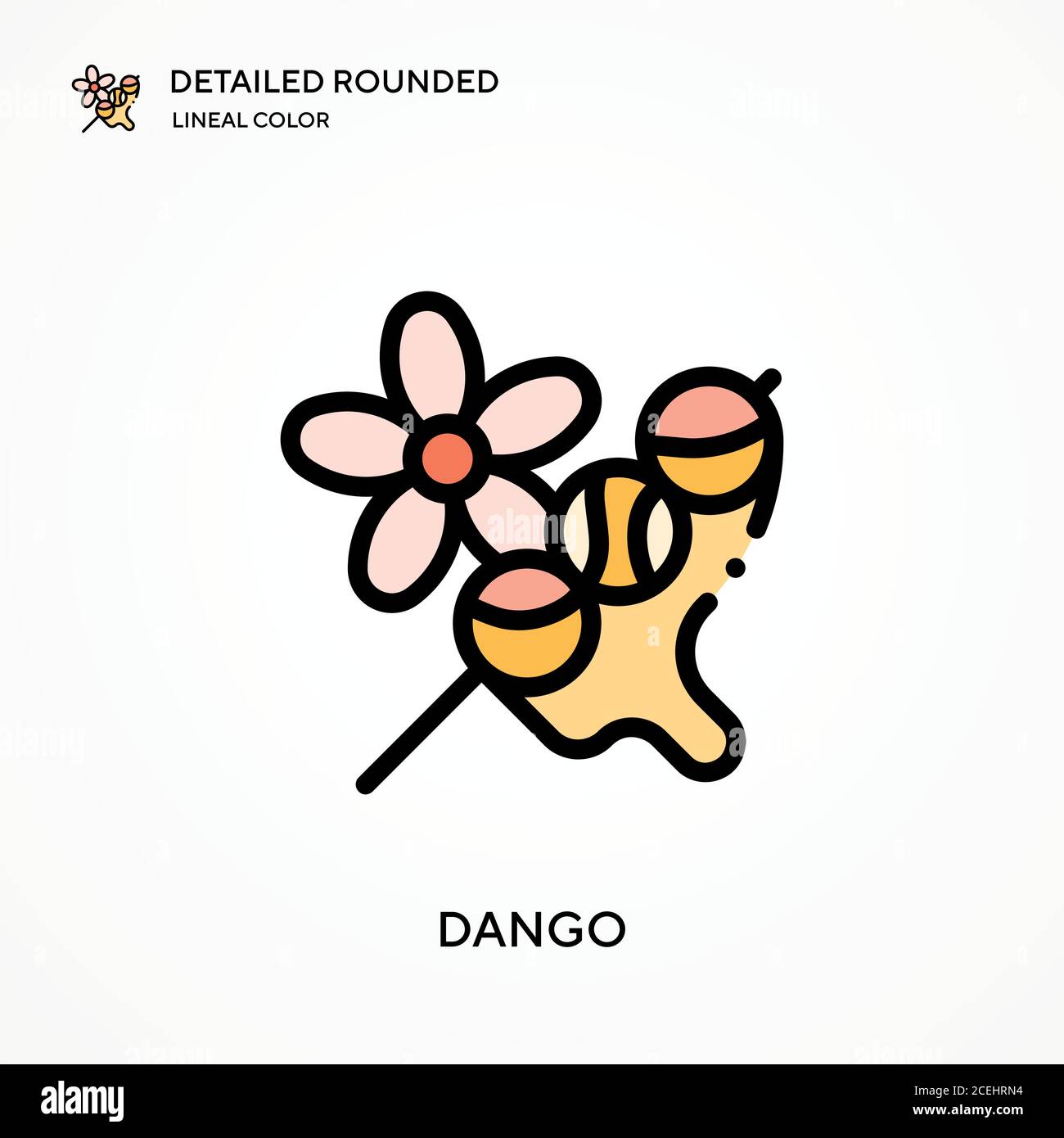 Dango detailed rounded lineal color vector icon. Illustration symbol ...