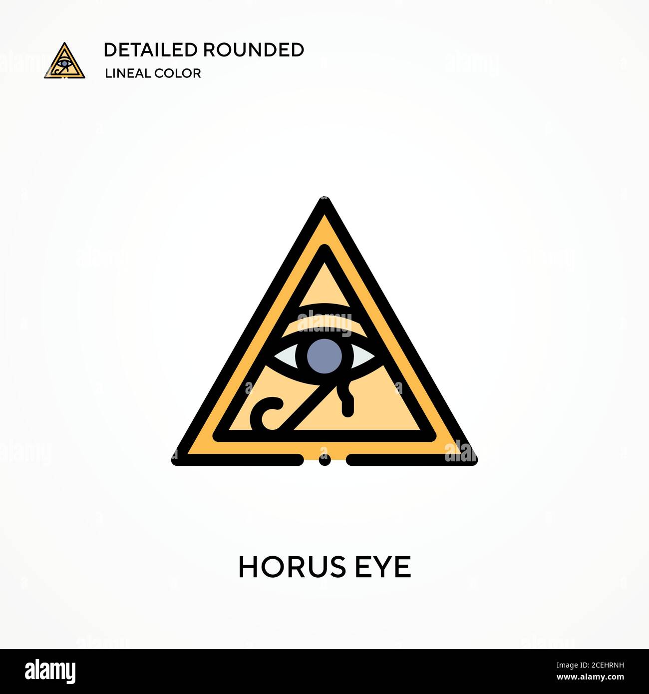 Horus eye detailed rounded lineal color vector icon. Illustration ...