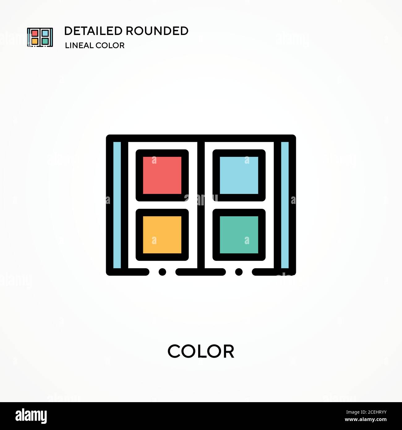 Color detailed rounded lineal color vector icon. Illustration symbol ...