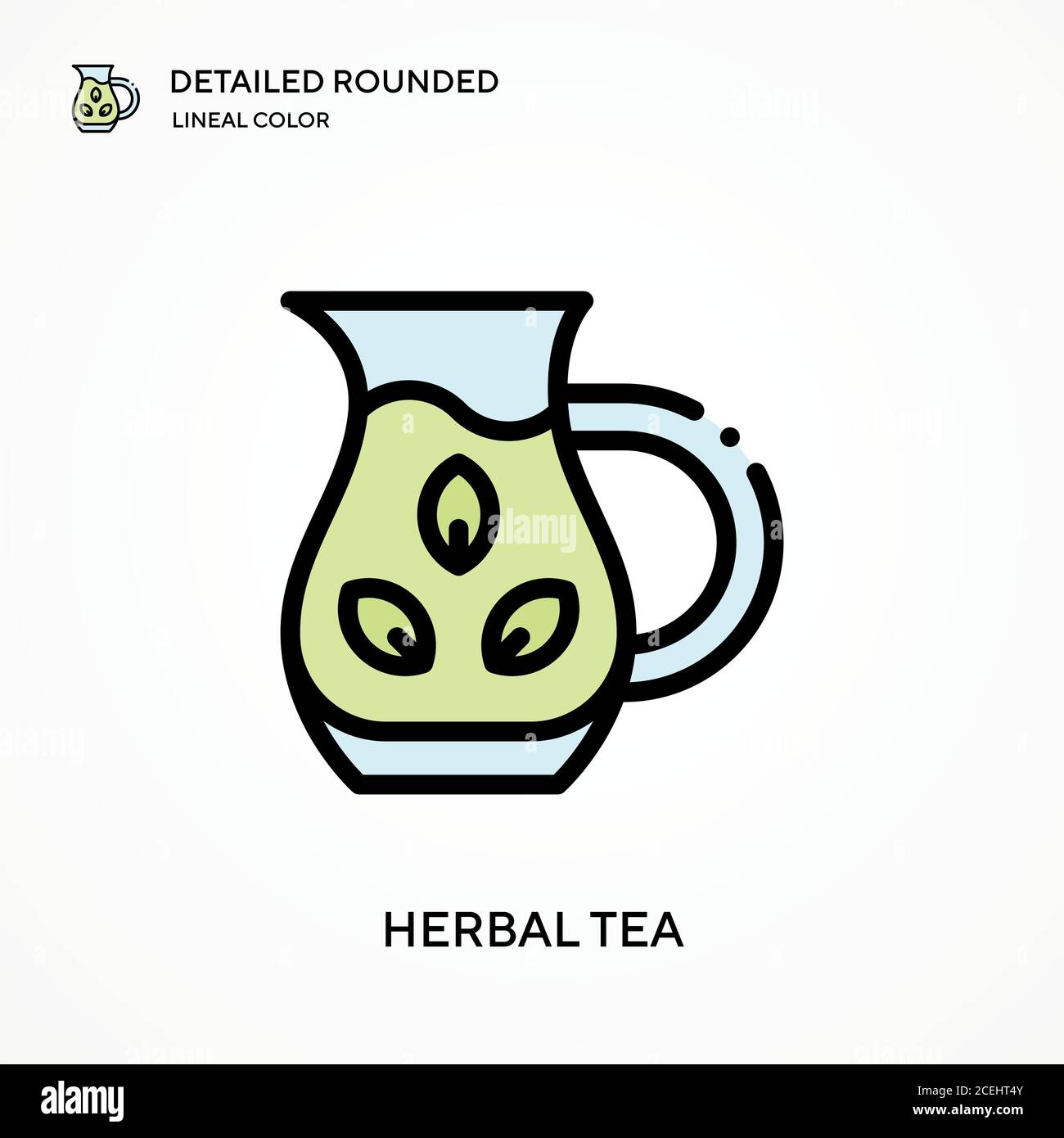 Herbal tea detailed rounded lineal color vector icon. Illustration symbol design template for ...
