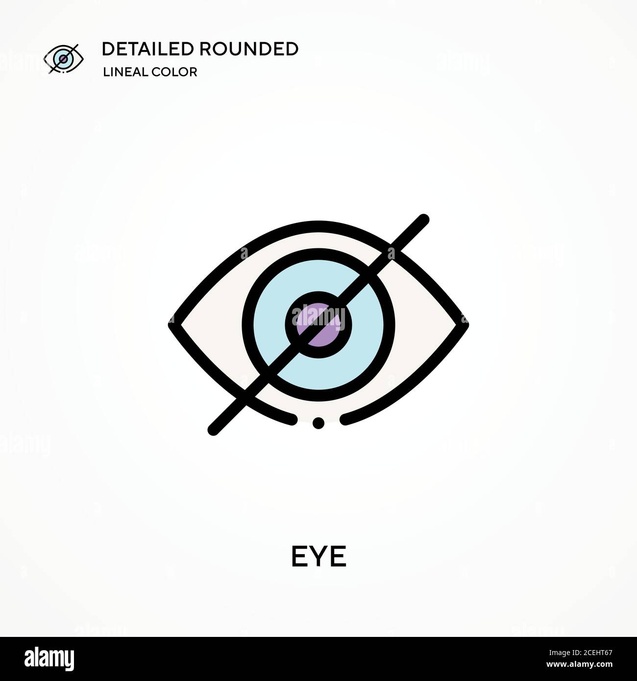 Eye detailed rounded lineal color vector icon. Illustration symbol ...