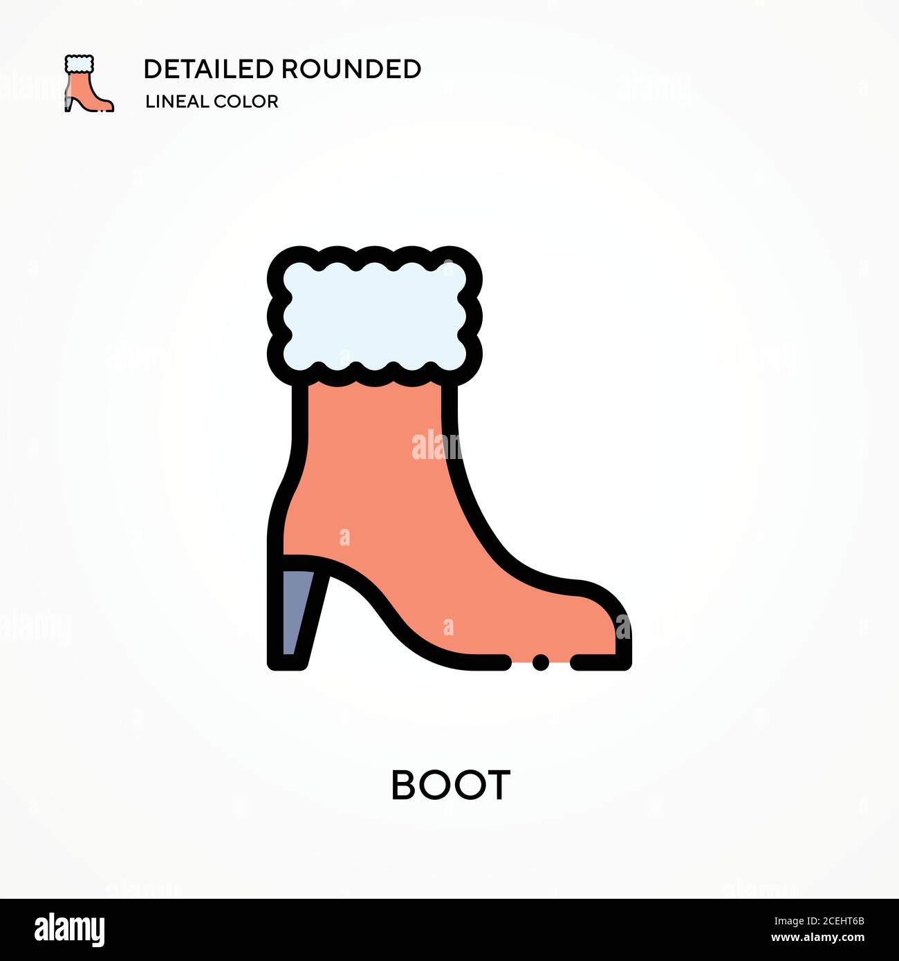 Boot detailed rounded lineal color vector icon. Illustration symbol ...