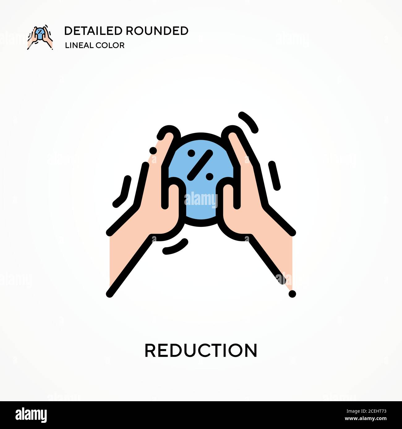 Reduction detailed rounded lineal color vector icon. Illustration ...