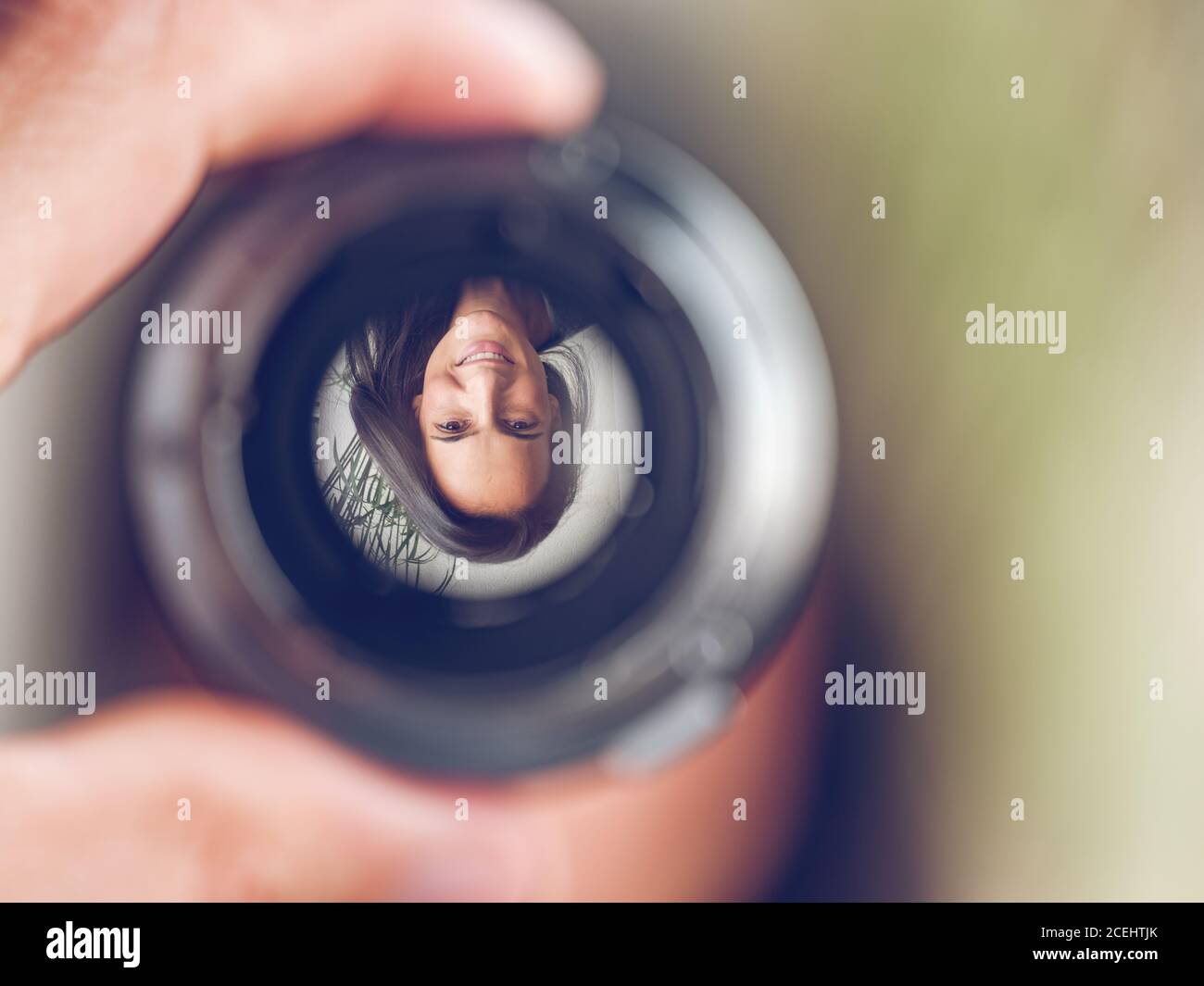 Woman perfect reflection in hi-res stock photography and images - Alamy