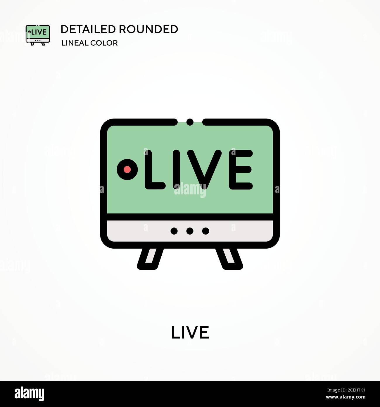 Live detailed rounded lineal color vector icon. Illustration symbol ...