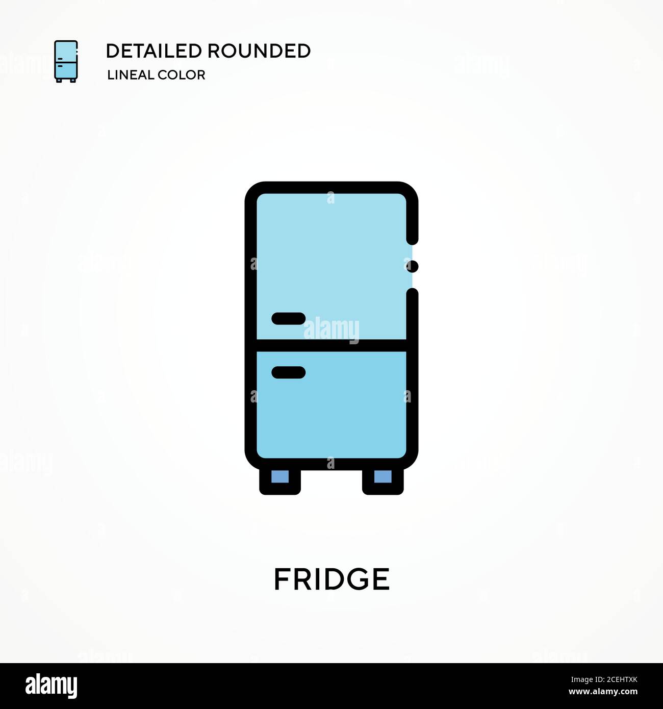 Fridge detailed rounded lineal color vector icon. Illustration symbol ...