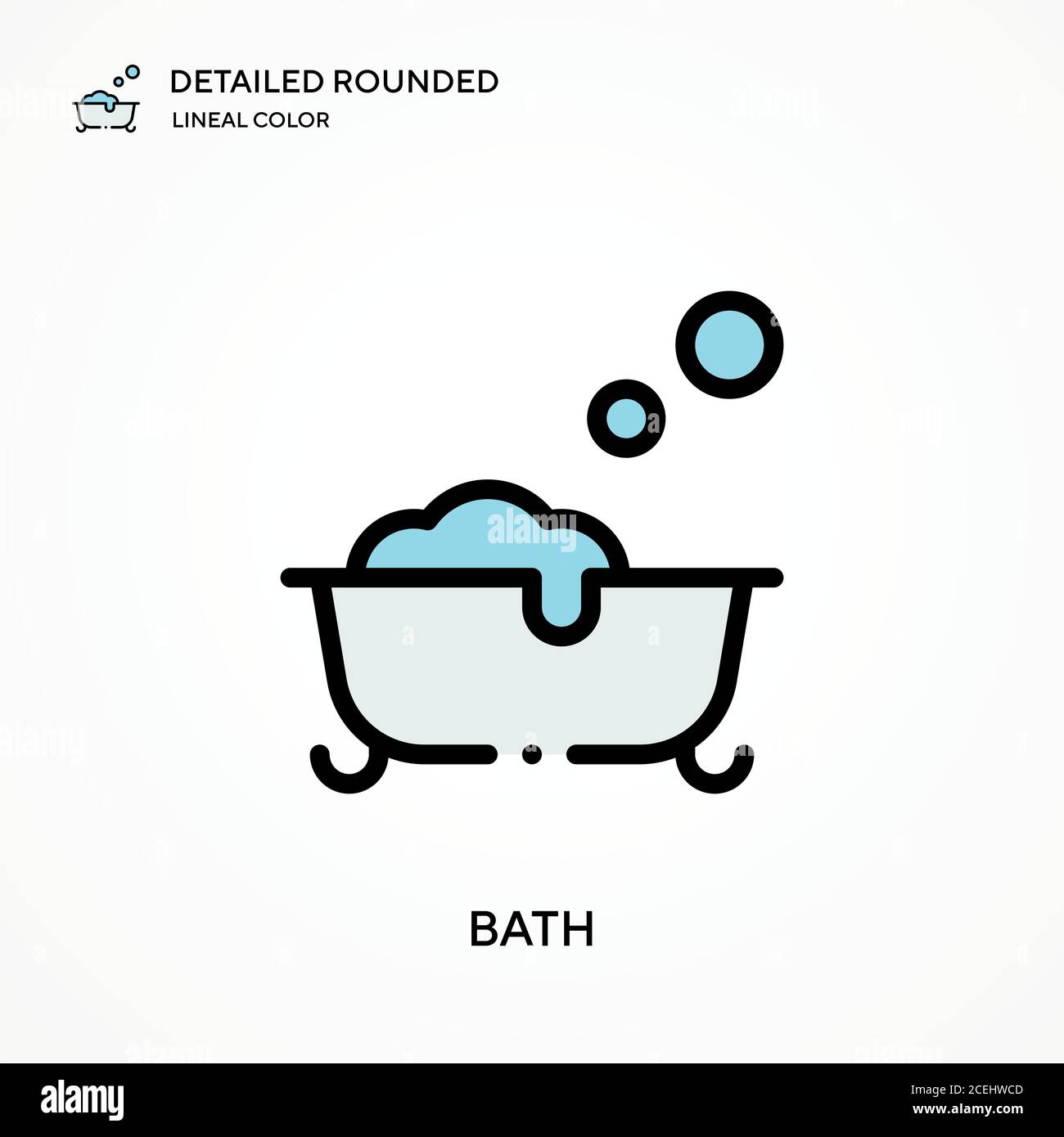Bath detailed rounded lineal color vector icon. Illustration symbol design template for web ...