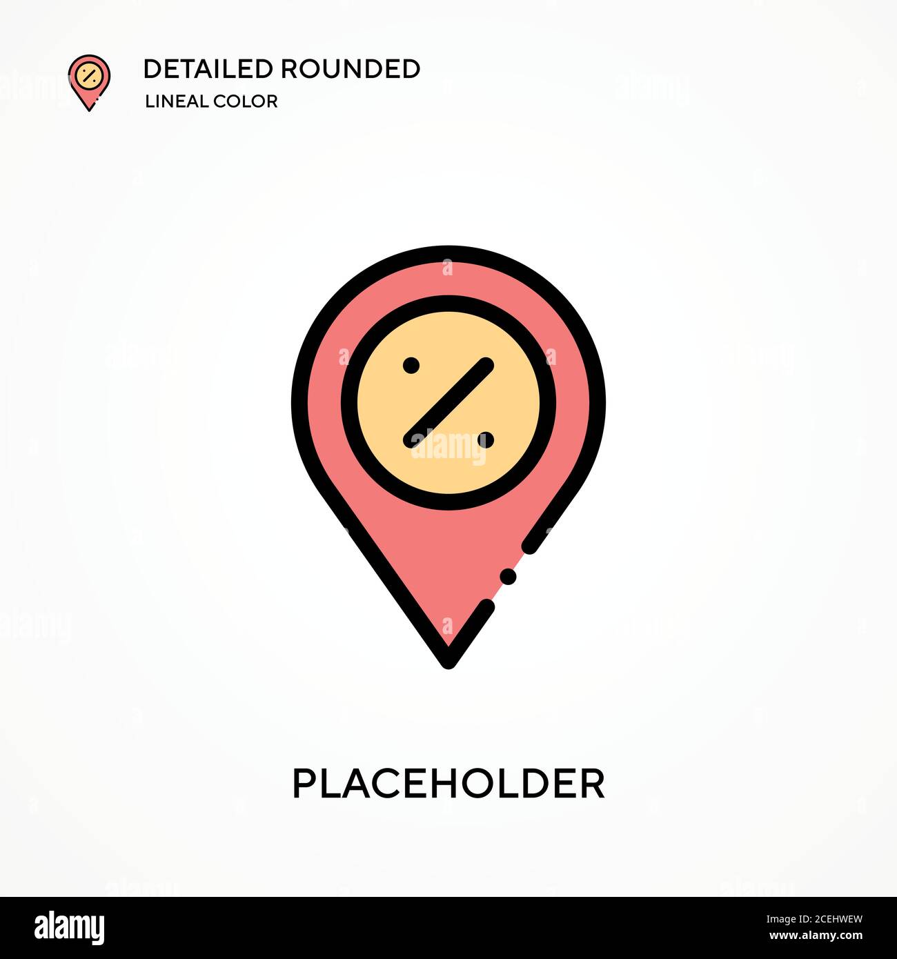 Placeholder detailed rounded lineal color vector icon. Illustration ...